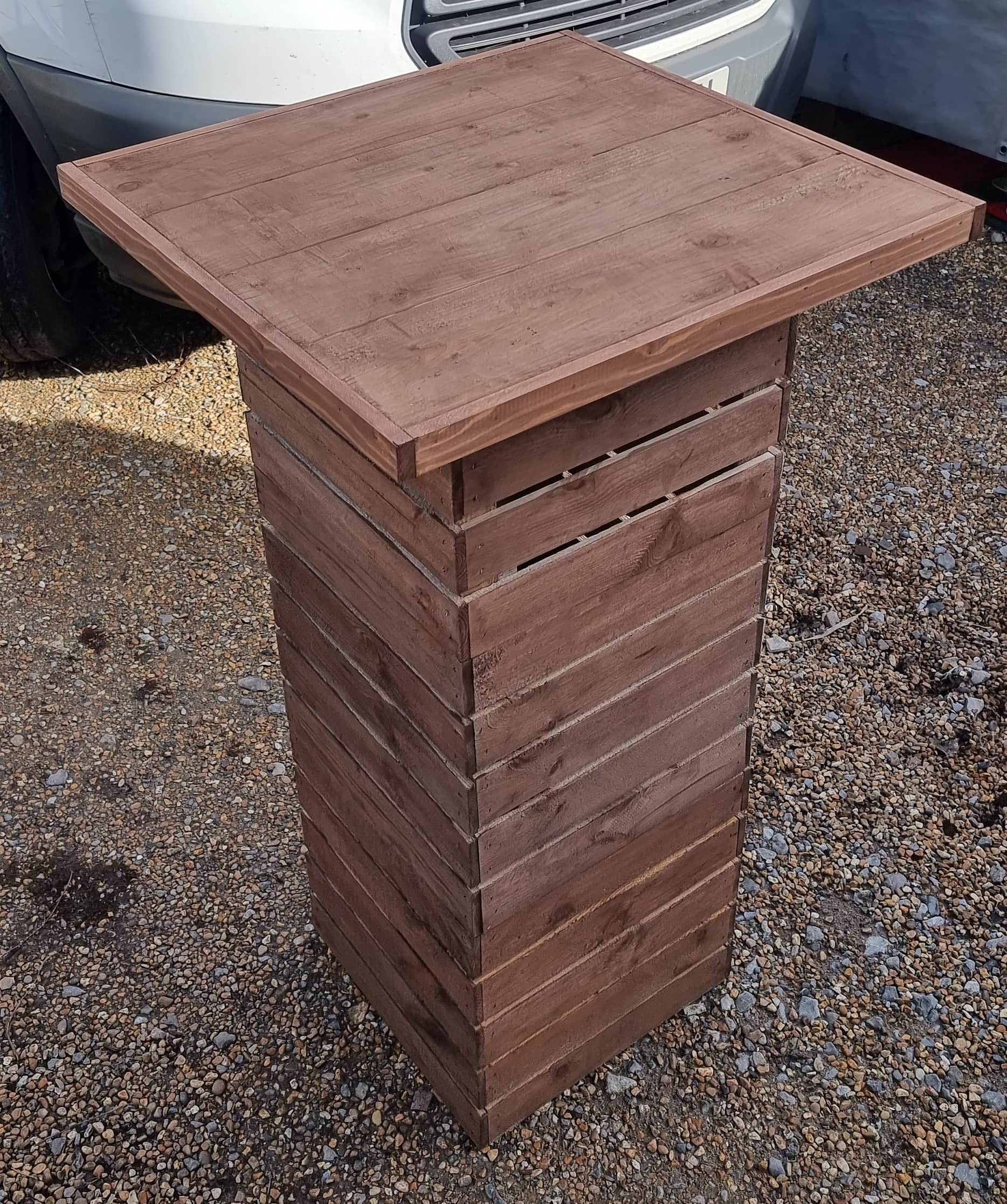 Rustic Wooden Poseur Table Hertfordshire - Your Event UK